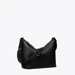 Tory Burch Leather Slouchy Crossbody Bag - Black