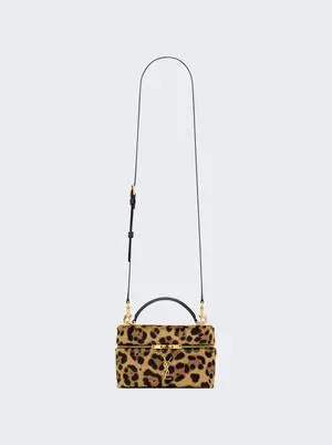 Saint Laurent Gaby Vanity Bag In Leopard Print Pony Hair Leather - Brown