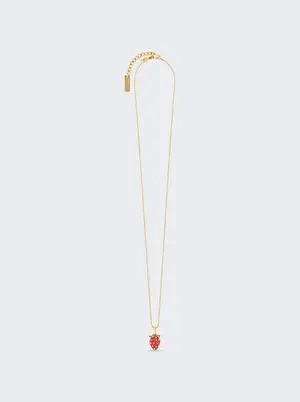 Saint Laurent Strawberry Pendant Necklace - Red