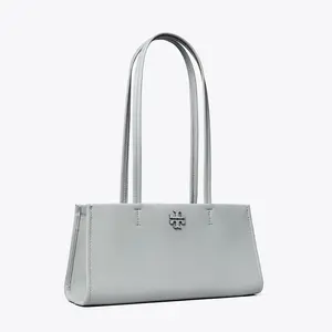 Tory Burch Leather East West Satchel - Misty Cloud