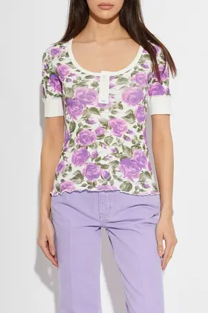Chloé Floral Ribbed Knit Top