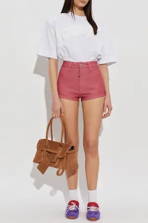 Dsquared2 Fitted Denim Shorts - Red