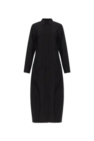 TOTEME Silk Maxi Shirt Dress - Black