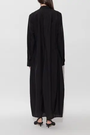 TOTEME Silk Maxi Shirt Dress - Black