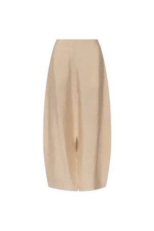 TOTEME Maxi Silk Skirt With Slit - Beige