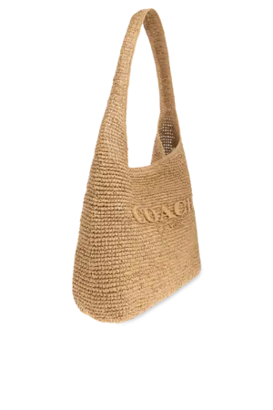 COACH Woven Shoulder Bag - Beige