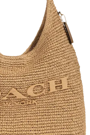 COACH Woven Shoulder Bag - Beige