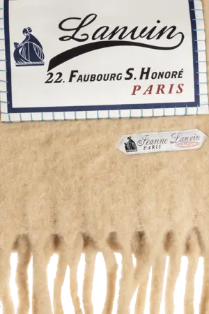 LANVIN Wool Scarf With Logo - Beige