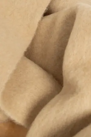 LANVIN Wool Scarf With Logo - Beige