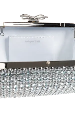 SELF-PORTRAIT Crystal Clutch - Light Blue