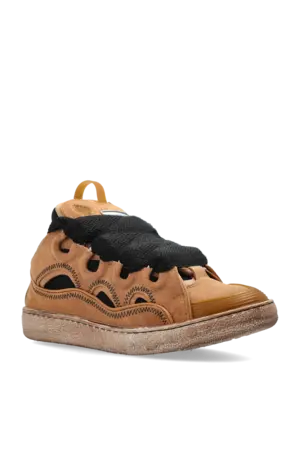 LANVIN Curb’ Leather Sneakers - Brown