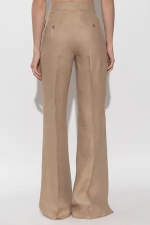 Max Mara Wide-leg Linen Trousers - Beige