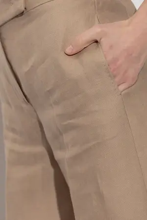 Max Mara Wide-leg Linen Trousers - Beige