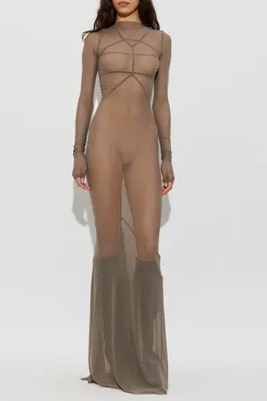 Rick Owens Long Transparent Dress - Grey