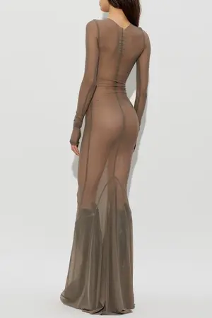 Rick Owens Long Transparent Dress - Grey