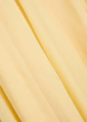 DELOS Luna Draped Silk-georgette Maxi Dress - Gold