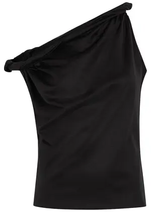 RÓHE Twisted Cotton-blend Top - Black