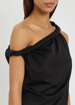 RÓHE Twisted Cotton-blend Top - Black