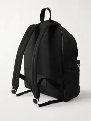 Saint Laurent City Leather-trimmed Canvas Backpack - Black