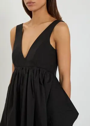 RÓHE Sculpted Cotton-blend Poplin Maxi Dress - Black