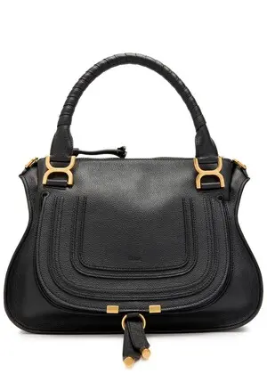 Chloé Marcie Medium Grained Leather Tote Bag - Black