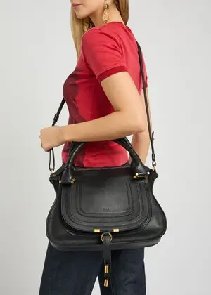 Chloé Marcie Medium Grained Leather Tote Bag - Black
