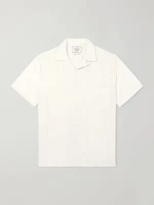 Portuguese Flannel Duke Convertible-collar Embroidered Cotton-blend Shirt - Neutrals
