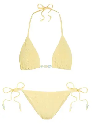 Hunza G Gina Beaded Detail Bikini - Yellow