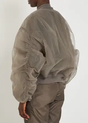 Rick Owens Printed Tulle Bomber Jacket - Grey