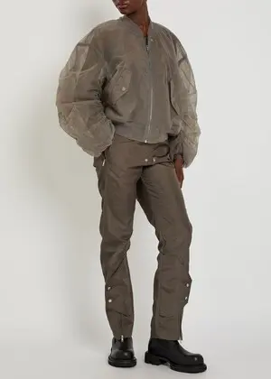 Rick Owens Printed Tulle Bomber Jacket - Grey