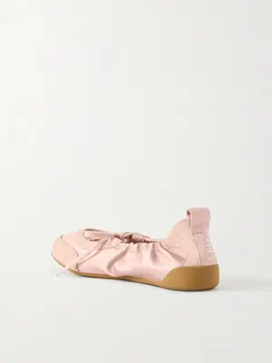 Chloé Suede-trimmed Satin Sneakers - Pink