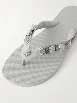 Balenciaga Cagole Studded Tpu Sandals - Gray