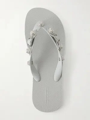 Balenciaga Cagole Studded Tpu Sandals - Gray