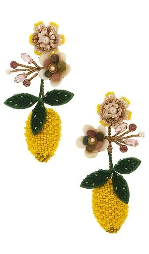Deepa Gurnani Lemon Dangle Earrings - Yellow