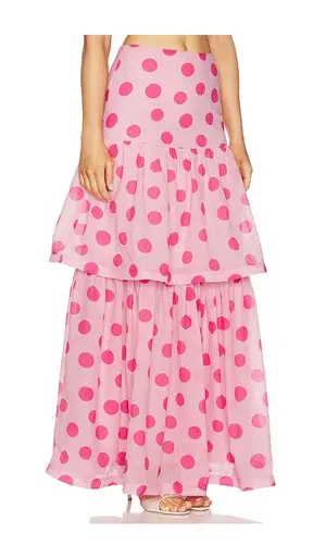ELLIATT Polka Dot Tiered Maxi Skirt