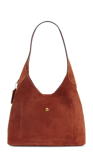 COACH Suede Brooklyn 28 Shoulder Bag - Clay
