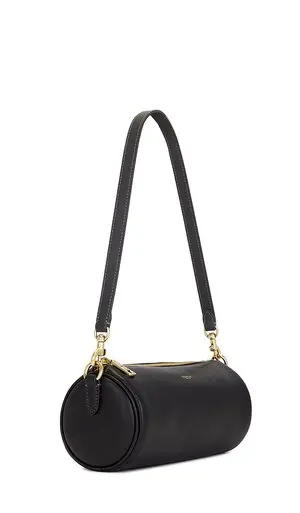 COACH Natural Grain Leather Barrel Bag - Black