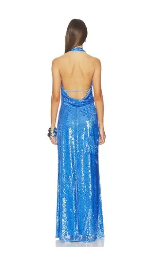 Simkhai Reannon Draped Sequined Gown
