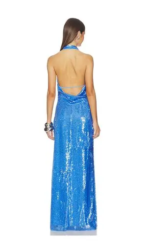 Simkhai Reannon Draped Sequined Gown