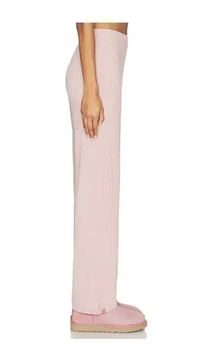 Barefoot Dreams Cozychic Ultra Lite Textured Hem Rib Pant - Teaberry