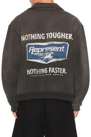 REPRESENT Nothing Faster Quarter Zip Pullover In Black - Stained Black