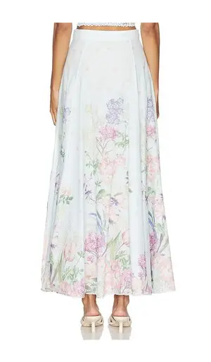 Charo Ruiz Ibiza Ventine Long Skirt - Blue Botanic