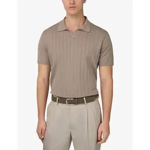 Boggi Milano Ribbed Relaxed-fit Cotton And Silk Polo Shirt Xxl