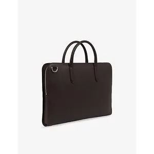 Smythson Ludlow Ultra-slim Leather Briefcase - Dark Brown
