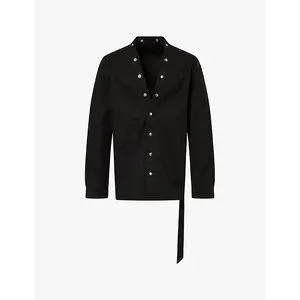 Rick Owens Larry Studded Cotton-canvas Shirt - Black