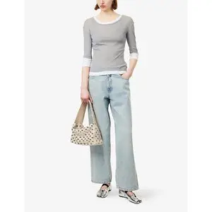Gimaguas Gemma Double-edge Cotton-jersey Top - Grey