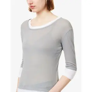 Gimaguas Gemma Double-edge Cotton-jersey Top - Grey