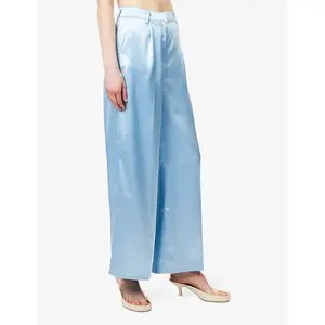 4TH & RECKLESS Agatha Wide-leg Satin Trousers