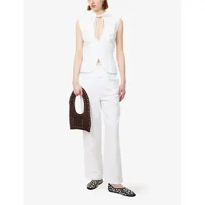 Gimaguas Coco Open-back Cotton-linen Top - White