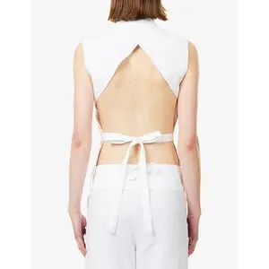 Gimaguas Coco Open-back Cotton-linen Top - White